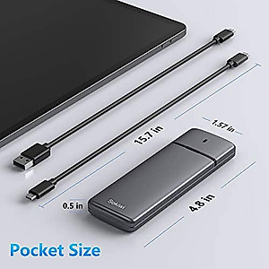 M.2 NVMe SATA SSD Enclosure Adapter Tool-Free, USB 3.2 Gen2 10Gbps External NVMe to USB PCI-E 6Gbps SATA M-Key / B+M Key, NVMe Reader Support UASP Trim for SSDs 2230/2242/2260/2280