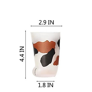 Hyzone Cat Claw Glass, Beer or Drink Cup, Milk, Juice, Frosting Process (Stripe)