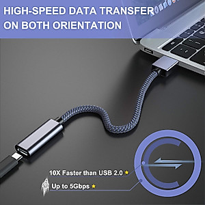 Basesailor USB C Female to A Male Adapter, Compatible with iPhone 11, Mini Pro, iPad Air, Samsung Galaxy Note 10, Able to Charge or Transfer Data