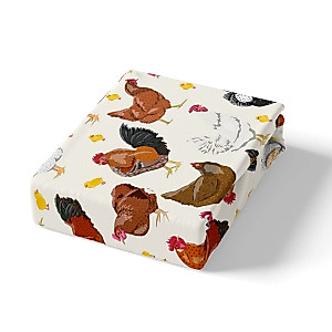 Feelyou Chicken Comforter Cover Cute Chicken Pattern Bedding Set for Boys Girls Children 3D Animals Theme Duvet Cover Room Decor Twin Size Quilt Cover 2Pcs