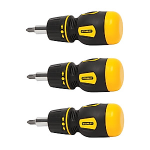 Stanley 66-358 Stubby Multi-Bit Ratcheting Screwdriver NIP (3 Pack)