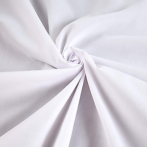 60" Poly Cotton Broadcloth White, Fabric by the Yard
