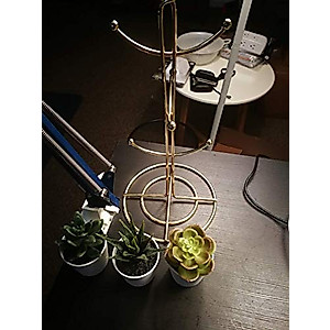 RomanticDesign 6 Holder, Countertop Mug Tree, 6 Hook Coffee Cup Dryer Kitchen Coffee Mug Tree Countertop Tea Cups Holder Stand,Gold