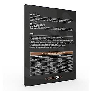 CoffeeOnUs Sublimation Paper 8.5” x 11” - Ultra Premium 110 Sheets Heat Transfer Paper Compatible with Inkjet Printers for Cups Tshirt Mugs Plates & Light Fabric- Made of 120gsm Paper from Germany