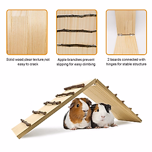 Hamiledyi Rabbits Wooden Cage Bridge Ramp Guinea Pig Bridge Climbing Ladder Toy Rodents Climbing Ladder for Chinchillas Ferrets Squirrels Hedgehogs Gerbils Small Animal