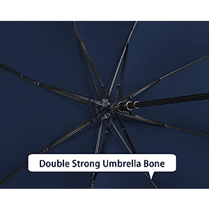 TOPULORS 43 In Long Stick Umbrella for Men and Women, Automatic Open, Double Strong Umbrella Bone for Outdoor Use, Rain & Wind Resistant Umbrellas-Purplish Blue