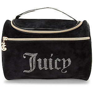 Juicy Couture Women's Cosmetics Bag - Hanging Travel Makeup and Toiletries Small Duffel Bag, Black