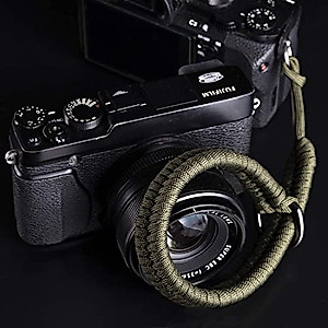Qiang Ni Camera Wrist Strap: Green Paracord Camera Hand Strap for Dslr or Mirrorless Cameras - Camera Wrist for Photographers Quick Release