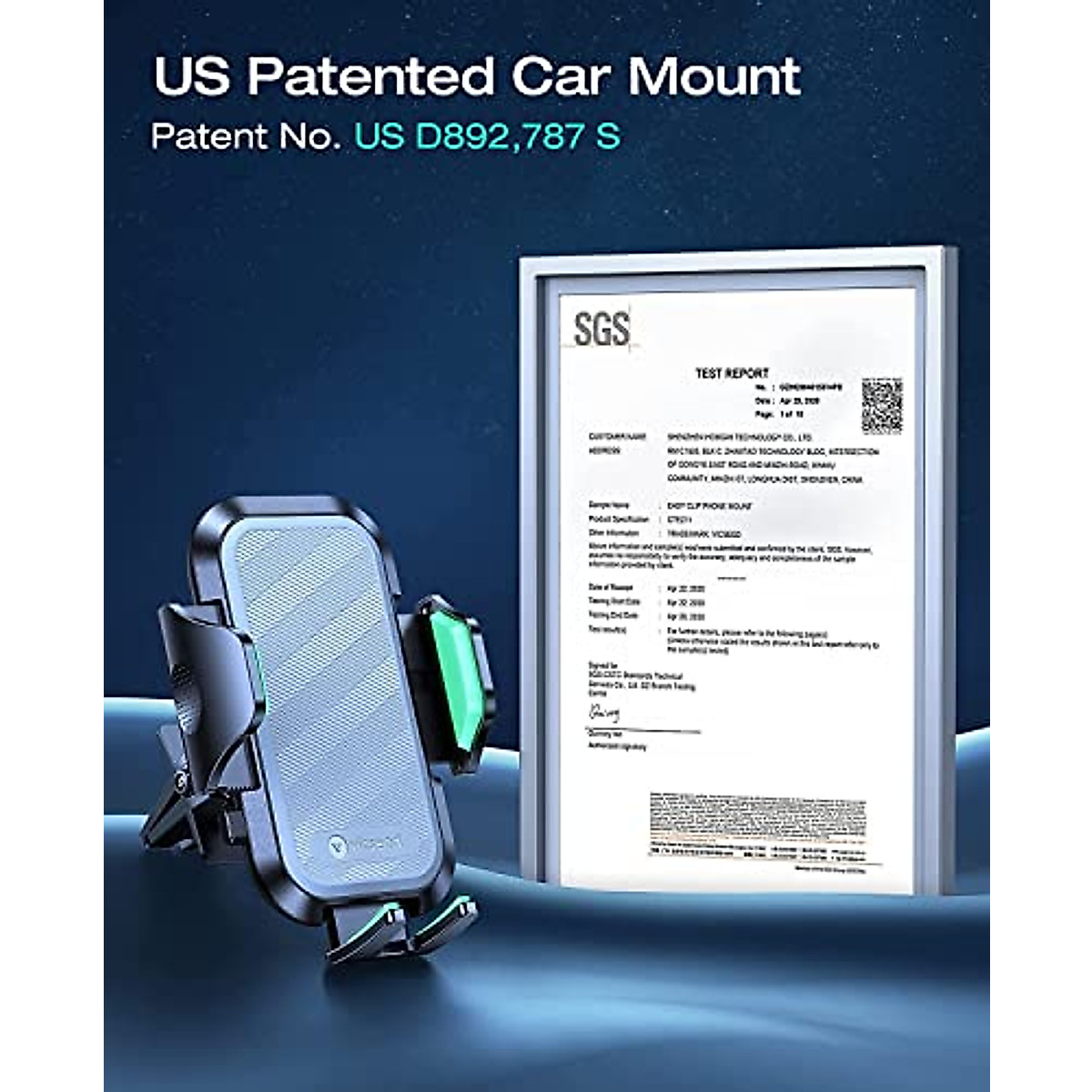 VICSEED Phone Mount for Car Vent [Anti-Slip Silicone Protection][Glow in The Dark] Air Vent Car Phone Holder Mount Ultra-Stable Cell Phone Holder Car Fit for All iPhone & Android