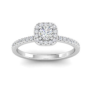 1/2ctw Diamond Halo Engagement Ring in 10k White Gold