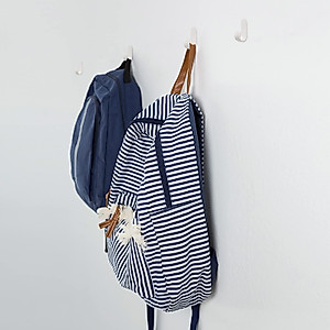 Yulejo Plastic Adhesive Hooks Adhesive White Hooks Wall Hangers Door Hooks for Hanging Towels, Jackets, Kitchenware and Light Strip (20)