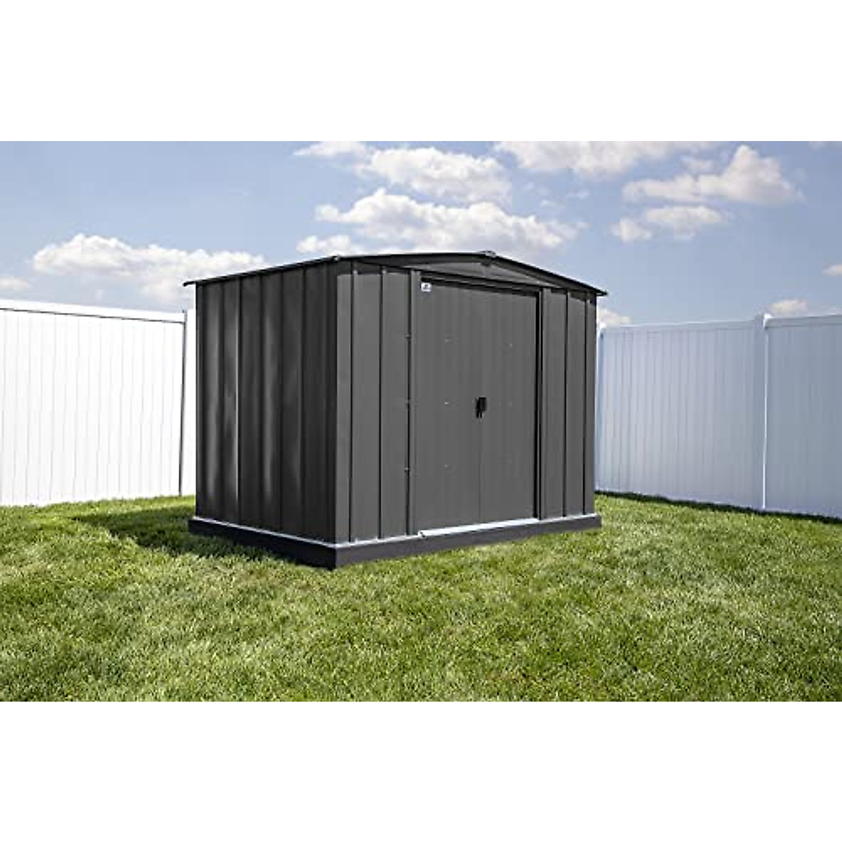 Arrow Shed Classic 8' x 6' Outdoor Padlockable Steel Storage Shed Building, Charcoal
