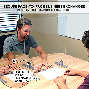 Plexiglass Table Top Sneeze Guard – Desk Divider for Students, Office, Transactions – Acrylic Shield | (30" x 48")