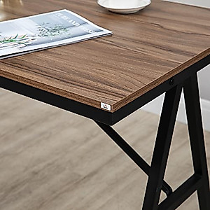 HOMCOM Industrial Bar Table with Steel Frame, Counter Height Table Pub Table for Kitchen Dining Room Cafe, Brown/Black