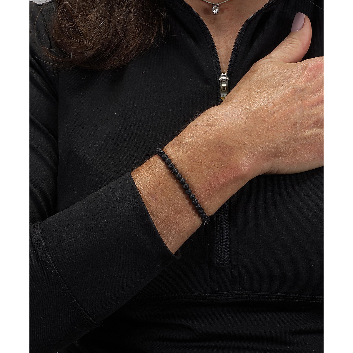 Cherry Tree Collection - Small, Medium, Large Sizes - Gemstone Beaded Bracelets For Women and Men - 4mm Round Beads (Lava, Large)