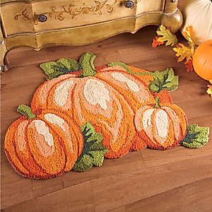 FRJINIE Thanksgiving Pumpkin Rug - 31"×22", Non Slip Washable Welcome Door Mat, Cute Fall Doormats for Indoor Outdoor Entrance Home Bathroom Living Room (D)