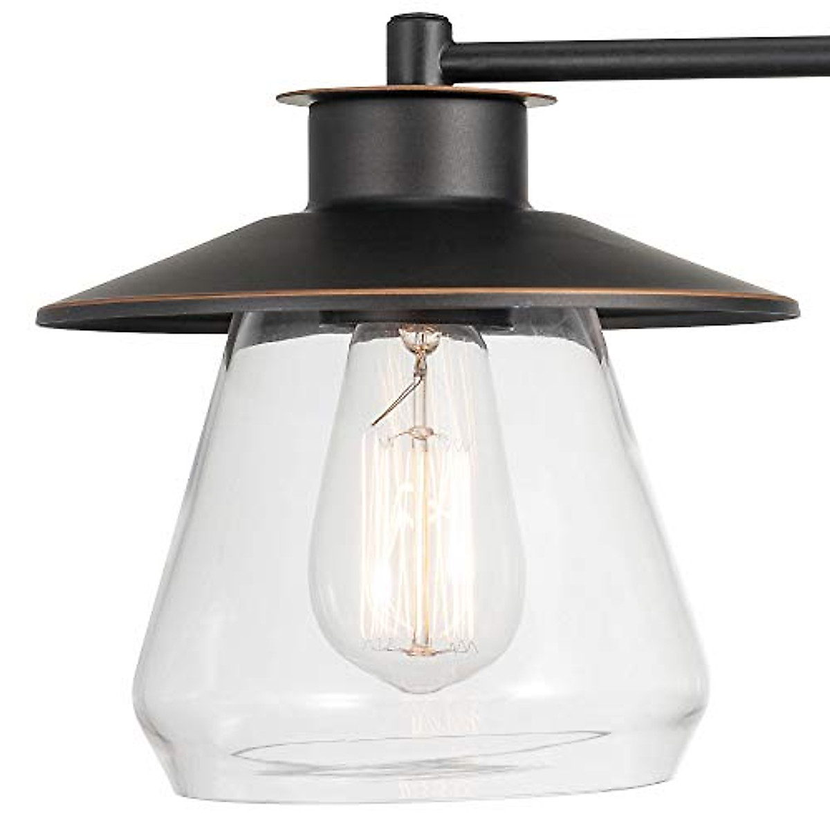 Globe Electric 51543 Nate 1-Light Plug-in or Hardwire Swing Arm Wall Sconce, Oil Rubbed Bronze, Clear Glass Shade, 6ft Black Fabric Covered Cord, Inline On/Off Rocker Switch