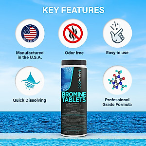 Spa Bromine Tablets for Hot tub, 1.5lbs - Spa Sanitizing Bromine for Hot Tubs & Spa Bromine Tablets - Recommended Hot Tub Bromine Sanitizer by AquaDoc