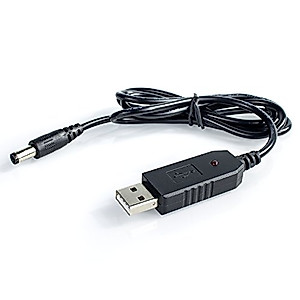 BTECH USB Smart Charger (9-10.8V) Transformer Cable for BaoFeng, BTECH BF-F8HP, UV-82HP, UV-5R, UV-5X3 (CH-5, CH-8, etc. Charger Base Compatible)
