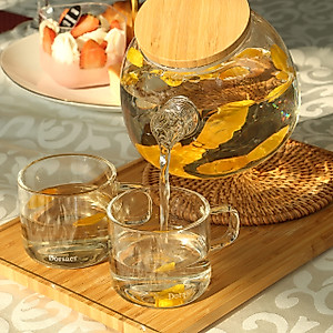 Dorsaer Glass Cups -6oz Small Crystal Clear Glass Coffee Cups for Latte,Cappuccino,Hot Chocolate,Tea and Juice (Set of 2)