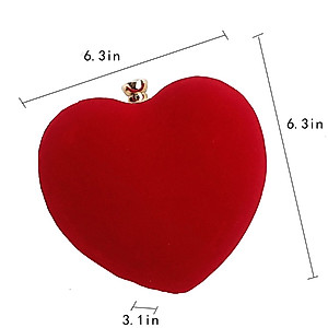 Danse Jupe Women Mini Heart Shape Velvet Evening Clutch Handbag Top-handle Bag Chain Cross-body Bag Purse