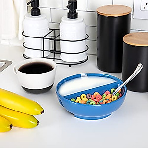 Mind Reader Of Ceramic Anti-Soggy Cereal Bowl - Microwave Safe, Also Great For Ice Cream & Topping, Yogurt & Berries, Fries & Ketchup, 7.01" x 7.01" x 2.44", Multicolor, 3 Pack