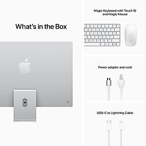 Apple 2021 iMac All in one Desktop Computer with M1 chip: 8-core CPU, 8-core GPU, 24-inch Retina Display, 8GB RAM, 256GB SSD Storage, Matching Accessories. Works with iPhone/iPad; Silver
