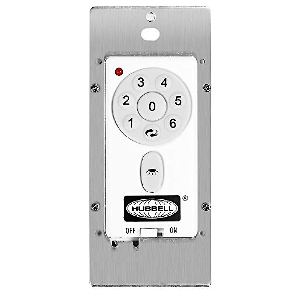 Hubbell Lighting Dual Mount Ceiling Fan 72 in. Indoor/Outdoor Nickel Wall Control