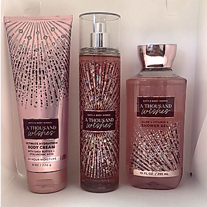 A Thousand Wishes Body Care Set. Shower Gel 10 Fl Oz, Fine Fragrance Mist 8 Fl Oz and Body Cream 8 Fl Oz