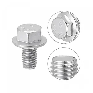 uxcell M5x8mm Hex Serrated Flange Bolts Screws Metric Thread 304 Stainless Steel 50pcs