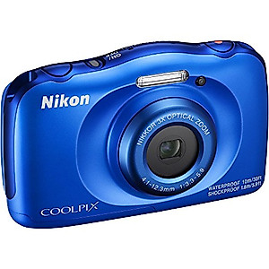 Nikon COOLPIX W100 13.2MP Waterproof Digital Camera 3X Zoom, WiFi (Blue) 26516B - (Renewed)
