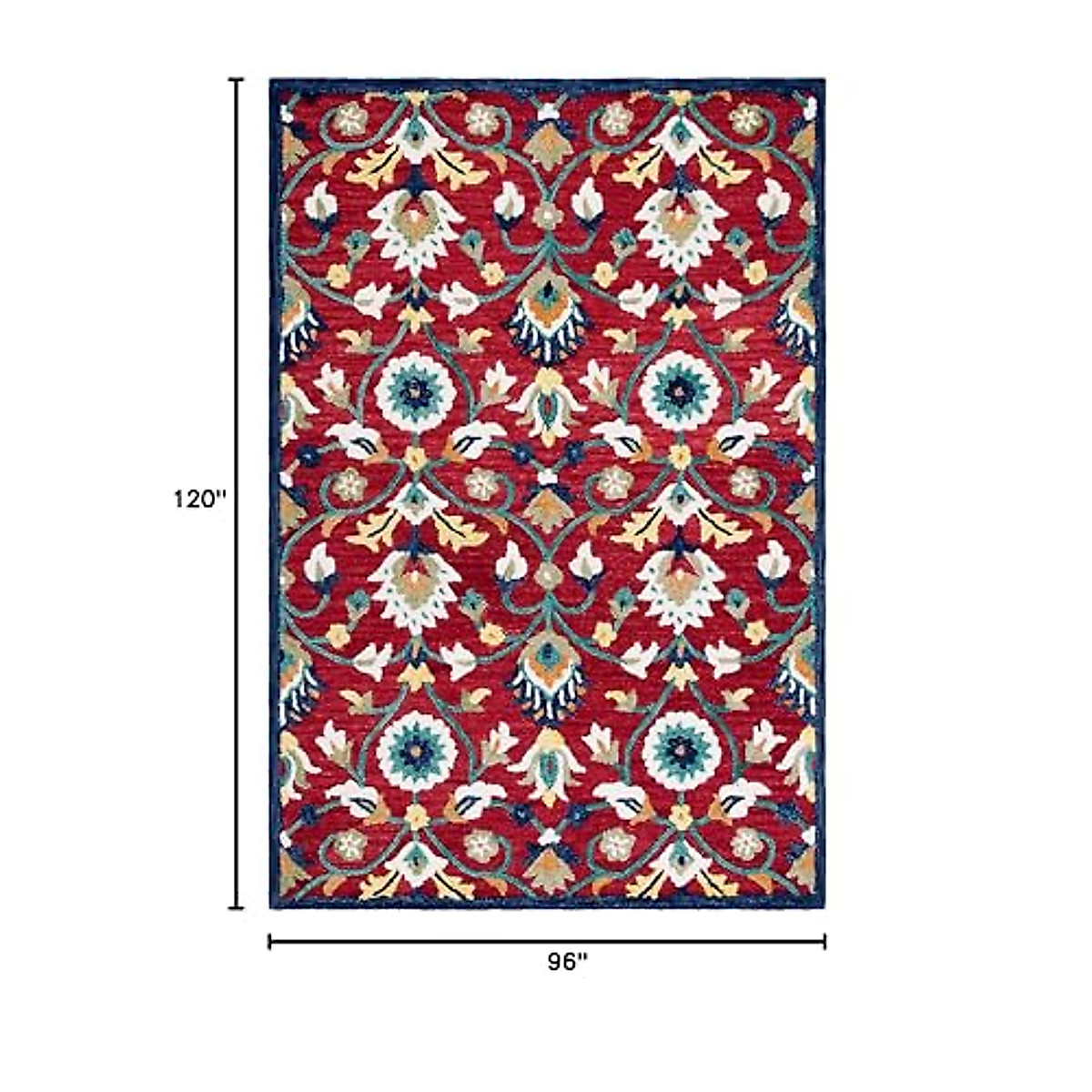 SAFAVIEH Blossom Collection 8' x 10' Red/Ivory BLM562Q Handmade Floral Premium Wool Living Room Dining Bedroom Area Rug