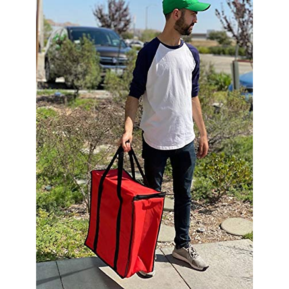 Pizza Delivery Bag, Insulated Reusable Grocery Bag | Ideal for Uber Eats, Instacart, Doordash, Grubhub, Postmates, Restaurant, Catering, Grocery Transport (1)