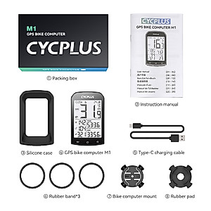 CYCPLUS GPS Bike Computer Waterproof Bicycle Speedometer and Odometer ANT+ Wireless Cycling Computer Compatible with App 2.9 Inch LCD Display with Backlight