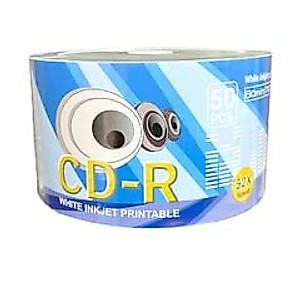 CD-R 700MB 80min 52x White Inkjet Hub Printable 50-Pack by LSK Media | Blank CDs for Burning Music | Blank CDs Bulk | Printable CD-R Blank Discs Pack | Bulk CDs for Music Burning | Writable CDs