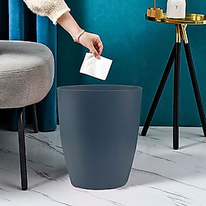 Besli Plastic Small Trash Can 2 Gallon/7.6 Liter Garbage Can Wastebasket for Bathroom Bedroom Kitchen Office (2 Pack, Blue)