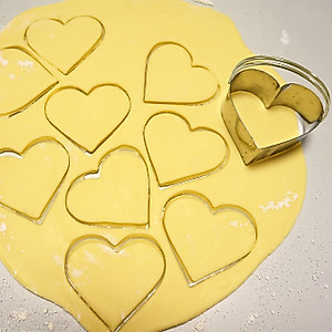 ALLTOP Biscuit Cutters with Handle, Stainless Steel Cookie Cutter, Professional Baking Essential Tools for Pastry, Scone, Donut - Heart Shaped