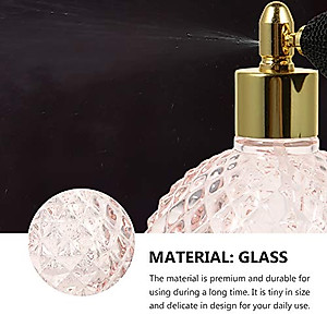 FOMIYES Vintage Perfume Bottle, 100ML Crsyle Spray Bottle Refillable Empty Glass Bottle Perfume with Air Bulb for bartender Home Bar (Pink)