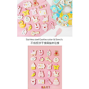 Baby Shower Series Cookie Cutters Set of 9 pcs, Stainless Steel Fondant Cutter Molds Baking DIY