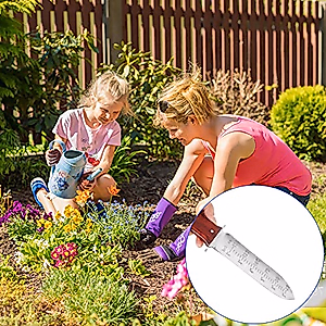 Hori Hori Garden Soil Knife Heavy Duty Weeding, Digging and Gardening Tools with 7 inch Double Edge Sharp Japanese Blade Leather Sheath, Full Tang Wood Handle Manual Sod Cutter