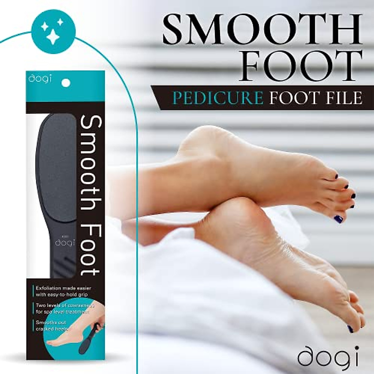 aogi Foot rasp Pedicure Foot File - Removes Damaged and Hard Skin, Avoids Callus Buildup – Gentle, Fine File for at-Home Professional Treatment (Black, Waterproof, Comes with Original Pouch)