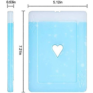 OICEPACK 8 x Ice packs for Lunch Box, Freezer Ice packs Slim Long Lasting Cool packs for Lunch Bags and Cooler, Poker Design