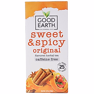 Good Earth Sweat & Spicy Caffeine Free Herbal Tea - 6 Pack w/ 25 Tea Bags per Box