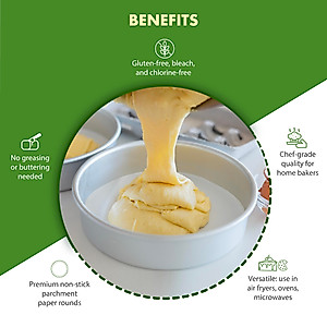 Regency Wraps Parchment Paper Circles For Round Cake Pans and Tube Cake Pans, Greaseproof Liners for Non-Stick Baking, 8" (Pack of 50, 25 Each), White