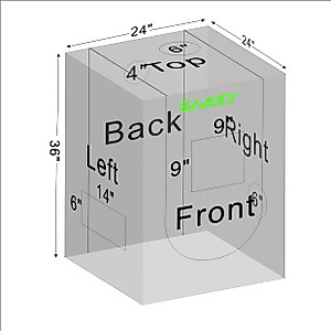 Zazzy Grow Tent, 24"x24"x36" Hydroponic Mylar Grow Tent Reflective Garden Growing Dark Room with Observation Window, Removable Floor Tray and Tool Bag for Indoor Plant Growing 2'x2'