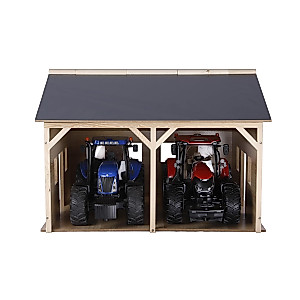 Kids Globe 1:16 Scale Wooden Farm Shed Toy for 2 Tractors Toys KG610338