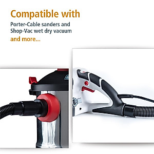 POWERTEC 70347 10 Ft. Dust Collection Hose Kit with 5 Fittings for Woodworking Power Tools Home and Wet/Dry Shop Vacuums