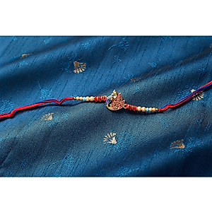 Auraecom Brotherhood Unraveled: Celebrate Raksha Bandhan with Our Charming Rakhis | Rakhi for Brother Bhaiya Bhabhi Traditional Handmade Quality Assorted Designer Rakhi, white diamond