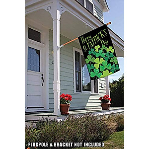 Toland Home Garden 109124 Shamrocks St Patricks Day Flag 28x40 Inch Double Sided St Patricks Day Garden Flag for Outdoor House St Pats Flag Yard Decoration