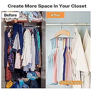 Velvet Pants Hanger Space Saving Non-Slip Jeans Hanger 4 Pack Black Multi-Layer Trouser Hanger, Tank Top Hanger Space Saving Bra Hanger for Closet Organizer Wooden Tie Storage Rack for Camisole (2Pcs)